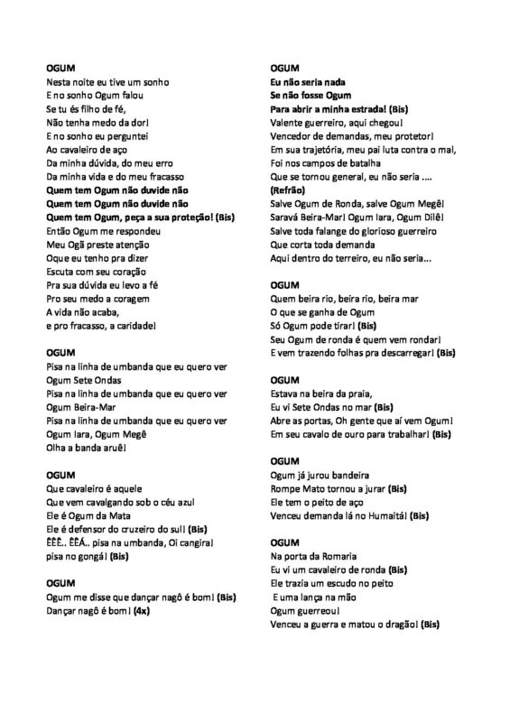 PONTOS DE OGUM | CEUF